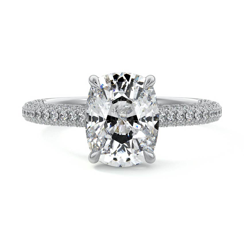 Ella - Triple Pave Cathedral Hidden Halo Setting WG – Lab Diamond NY, LLC